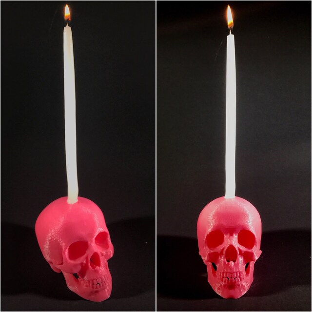 Skull Candlestick Holder 1/4, Skull Candle Holder, Skull Pillar Candle ...