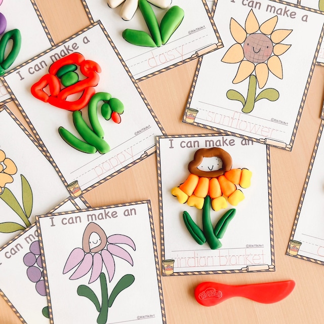 Flowers Play Dough Mats Fine Motor Skills Preschool Toddlers Activity ...