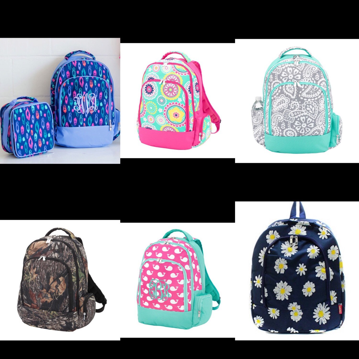 Personalized Book bag Monogrammed Book Bag Back Pack Back | Etsy