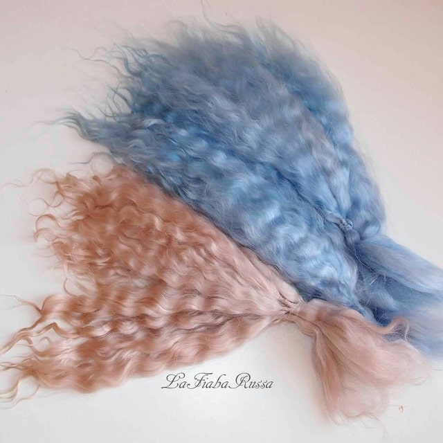 Doll hair Mohair Alpaca Wool curls Spinning felt by LaFiabaRussa