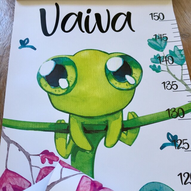 Chameleon Height Chart Lizards Growth Chart Theme Nursery Art - Etsy