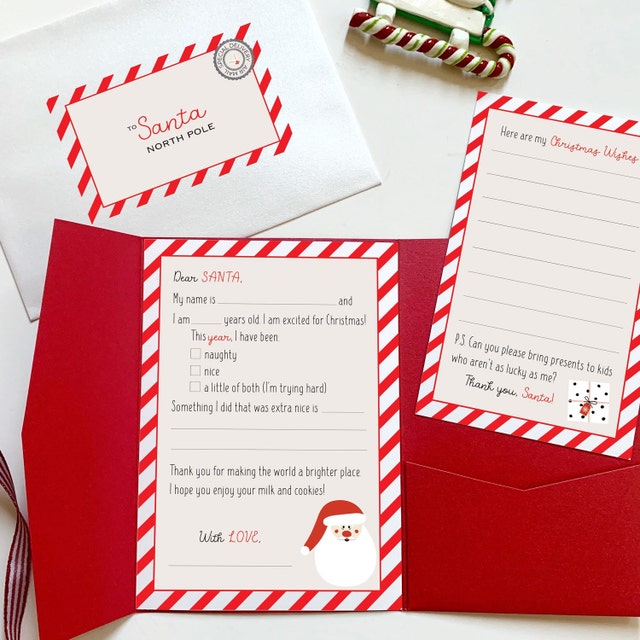 Letter to Santa Kit. Santa Letter Stationery Set. Write a Letter to ...