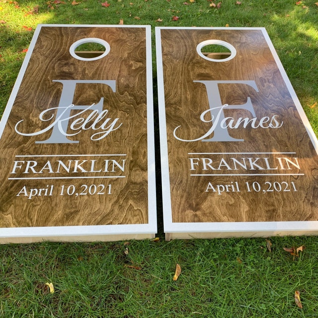 Wedding Cornhole Boards Pro Quality, Wedding Cornhole, Monagrammed Cornhole, Hand Painted ...