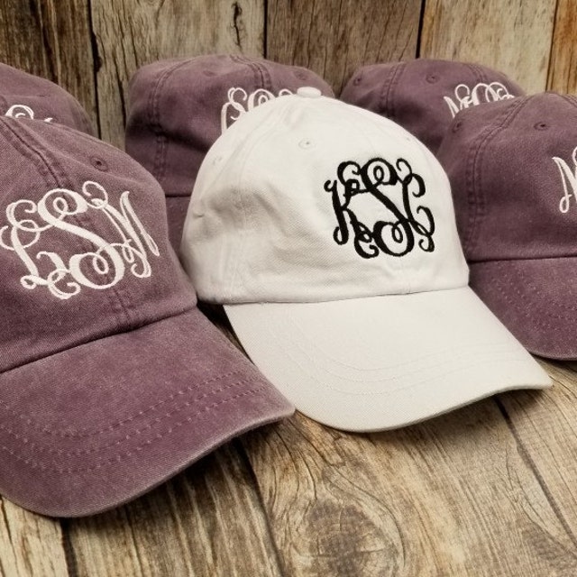 Monogrammed Hats Embroidery and Personalized by TheCraftyStitches