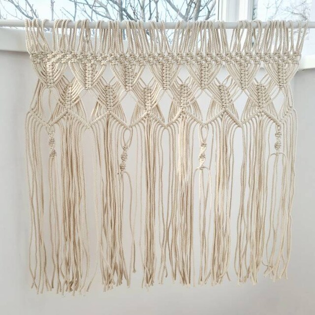 Macrame Curtain Window Valance Large Macrame Wall Hanging Kitchen ...