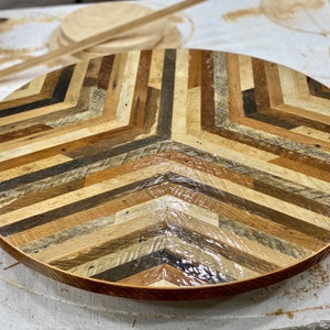 Custom Sized Round Reclaimed Wood Lath Table Top - Etsy