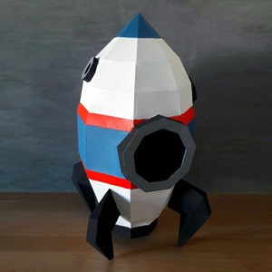Rocket Papercraft Sculpture, Printable 3D Puzzle, Papercraft Pdf ...