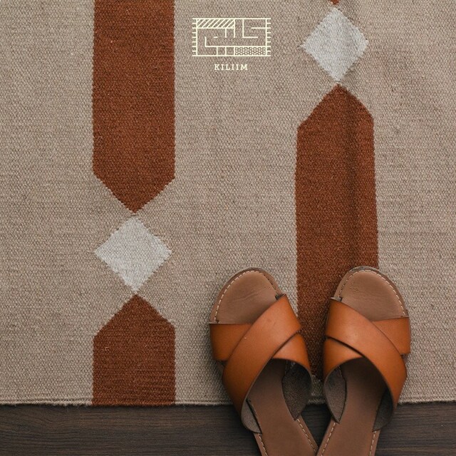 Geometric Flatwoven Kilim Area Rug Runner Simple Minimalist Low Pile ...
