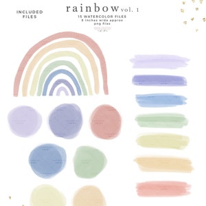 Watercolor Rainbow Clipart Circles Clipart Digital Planner - Etsy