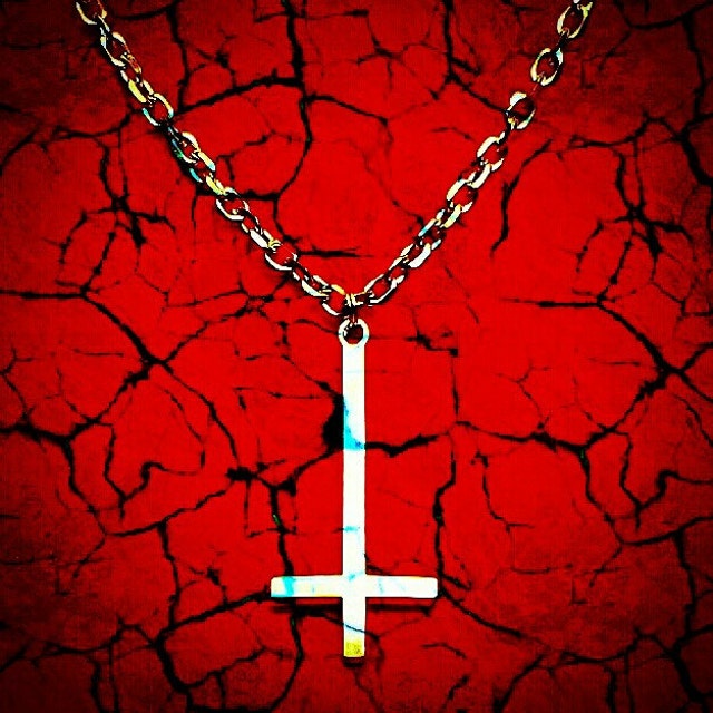 INVERTED CROSS Necklace, Upside Down Cross Necklace, Satanic Jewelry ...