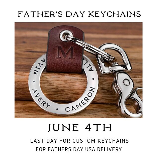 Personalized Dad Keychain, New Dad Gift, Engraved Dad Keychain, Fathers ...