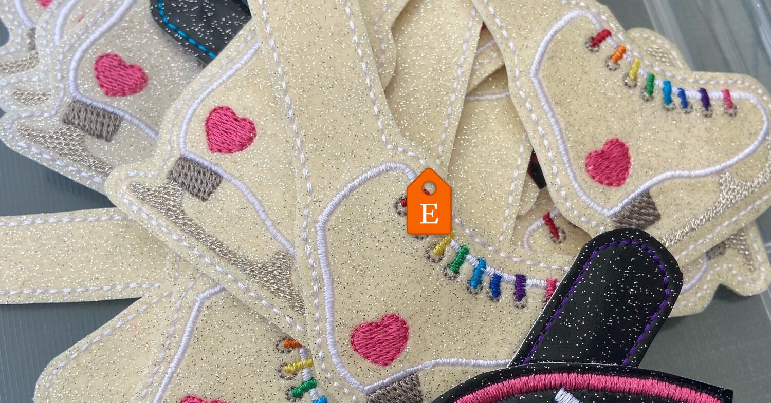 Ice Skate Snap Key Fob Key Chain Embroidered Vinyl in Your - Etsy