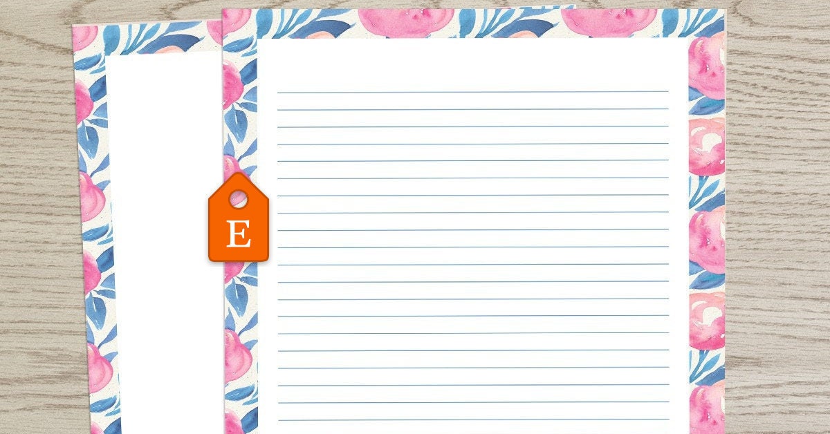 Decorative Writing Paper, Printable Lined Paper for Kids, Blank Note ...