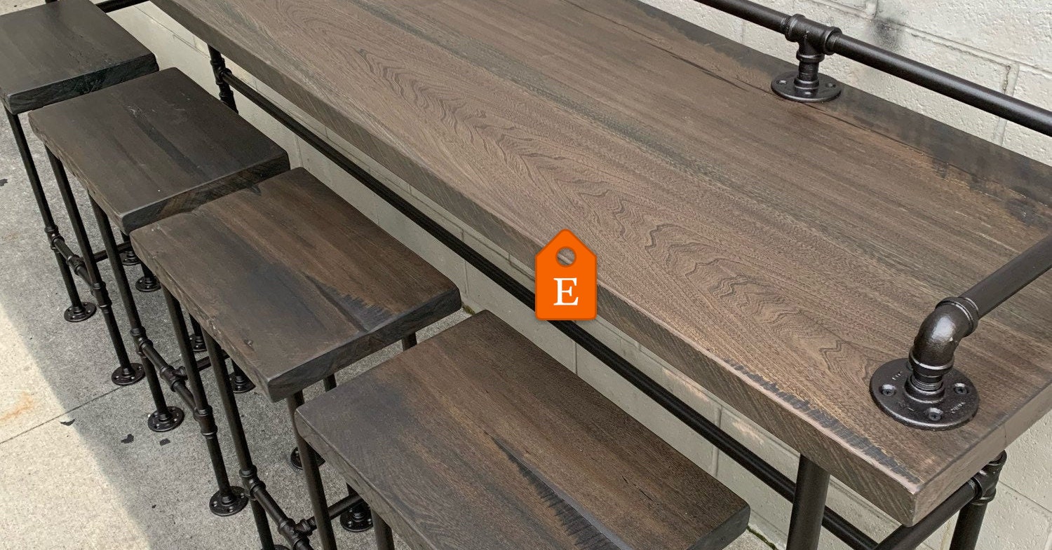 Reclaimed Barn Wood Sofa Bar Table 8 Foot - Etsy
