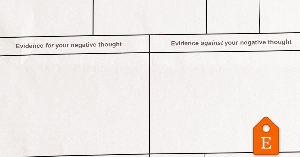 Negative Thoughts Diary, Digital Journal, Thoughts Organizer Printable ...