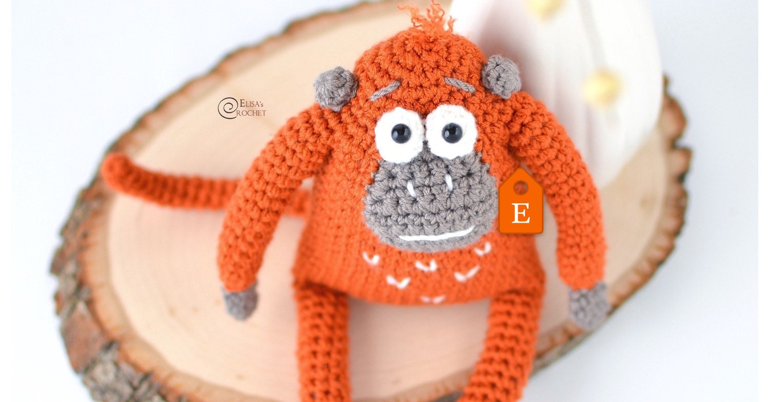 CROCHET PATTERN CLYDE the Monkey Amigurumi Doll / Stuffed - Etsy UK