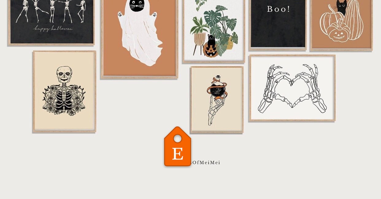 Halloween Art Mega Bundle Set, Set of 12, Halloween Gallery Wall ...