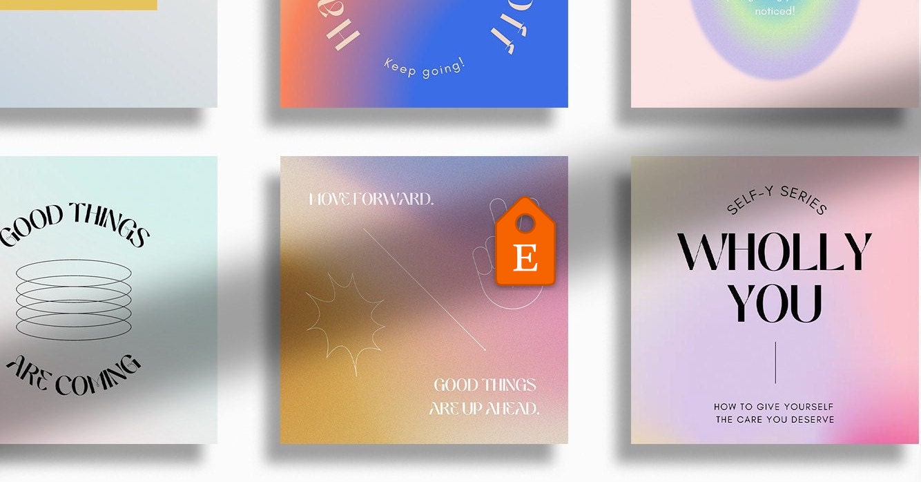 50 Colorful Gradient Instagram Post Templates for Canva - Etsy