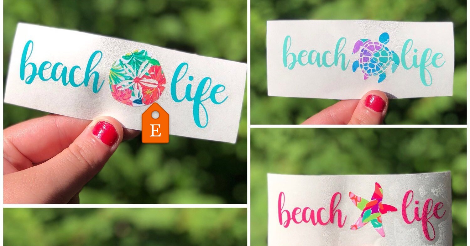 Beach Life Sand Dollar Decal Beach Sticker Beach Life | Etsy