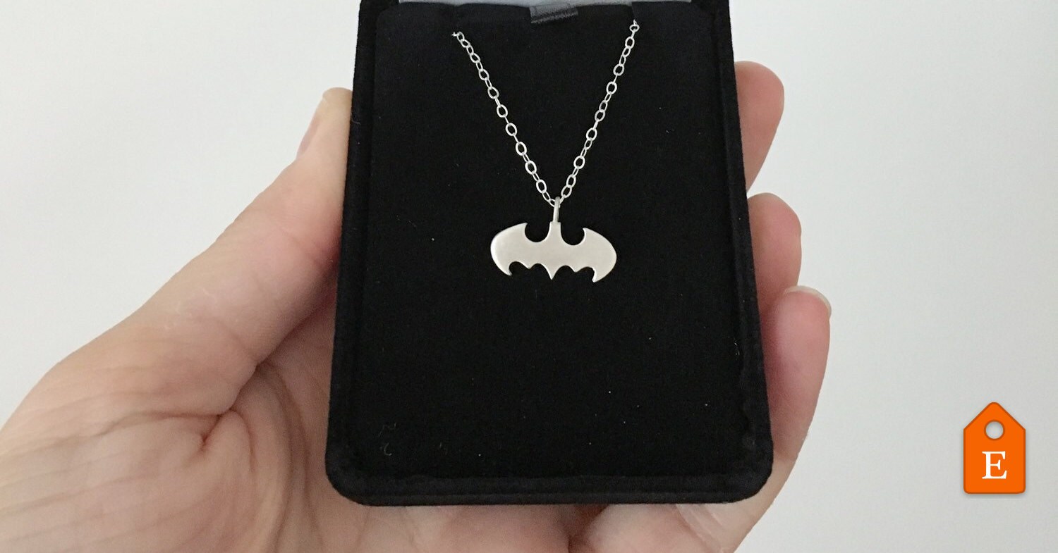 Sterling Silver Batman Necklace Batman Necklace Comic Book | Etsy