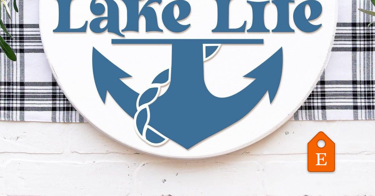 Lake Life SVG Anchor SVG PDF Nautical Round Wood Sign for - Etsy