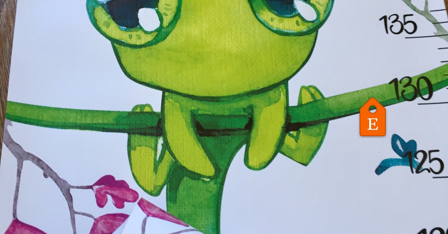 Chameleon Height Chart Lizards Growth Chart Theme Nursery Art - Etsy