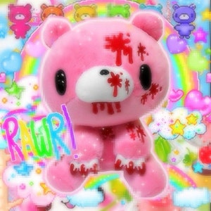 Gloomy Friends Keychains Cute Emo Bear 2 Inch Clear Acrylic Keychains ...