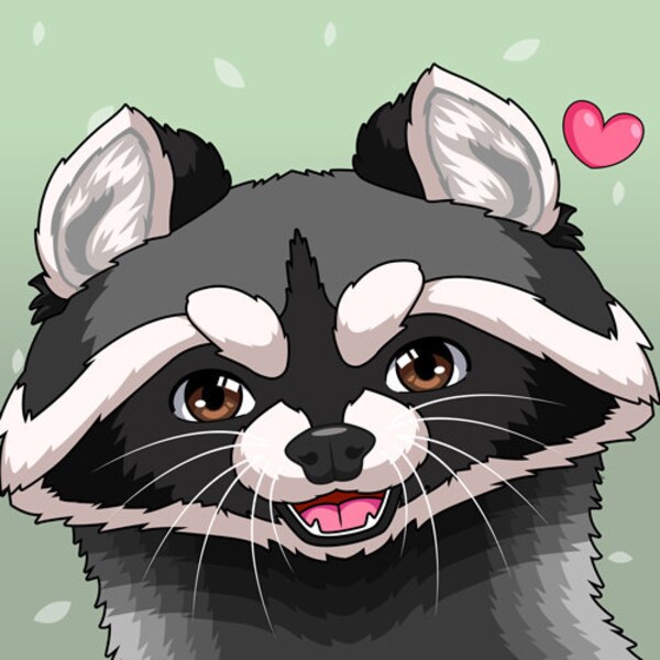 Twitch Emote / Cute Raccoon Pat, Happy, Head Pat Emotes / Kawaii ...