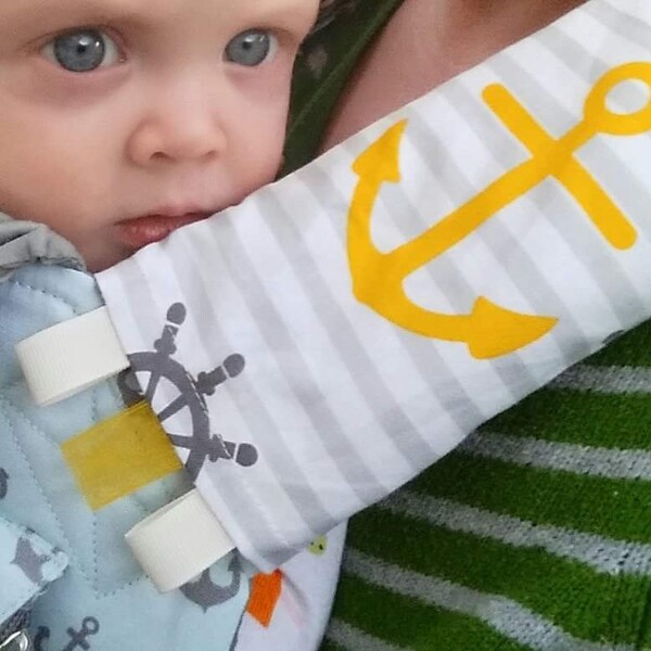 SSC Corner Drool Pads Navy Polka Dots and Stripes, With Light Pink ...