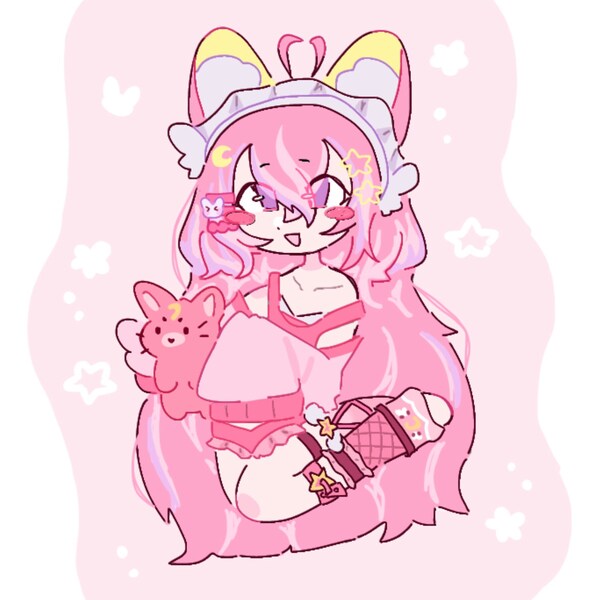 ANIMATED Pastel Moon Star Background Decorations, Stream Vtuber Assets ...