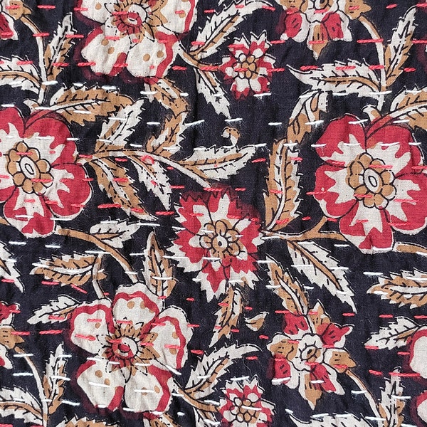 Light Weight Indian Cotton Quilt Indian Block Print Bedspread or Quilt ...