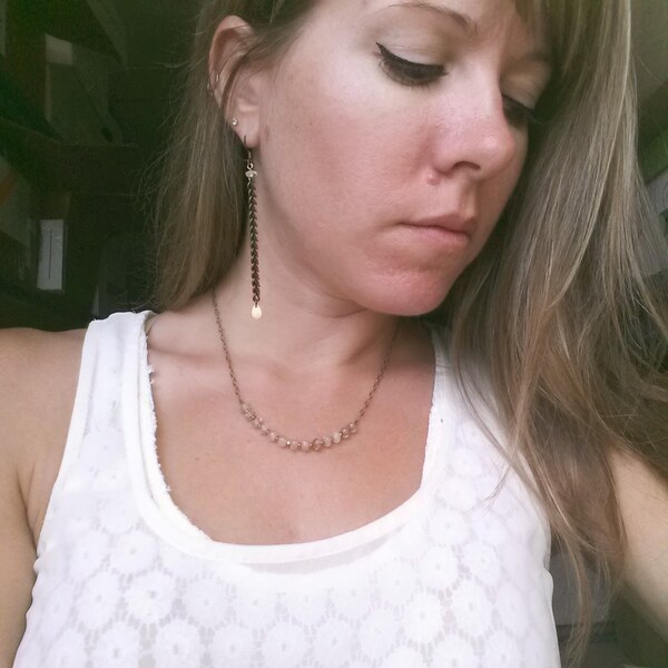 Larger Brass Marquise Shapes With Shiny Gold Coin Chain and Faceted ...