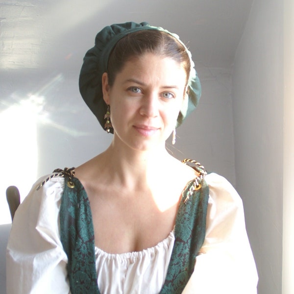 Renaissance Muffin Cap Hat Medieval Caul off White Linen Renaissance ...