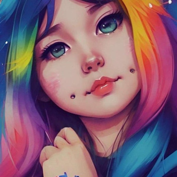 Anime Twitch Horn Girl Panels 20 Panels 12 Blank Panel Templates Pink ...