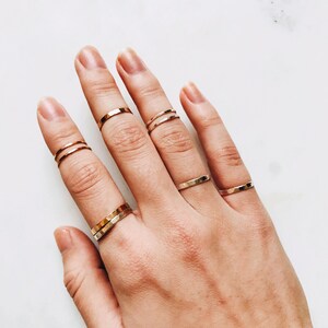 Dainty Rose Gold Stacking Ring Sets, Ultra Thin, Twist Rings, Stacked Sets, Styled, Minimalist ...