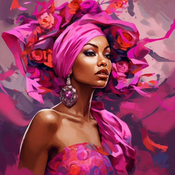 Afrofuturism Black Woman Art, Black Girl Wall Art, Digital Art Print ...