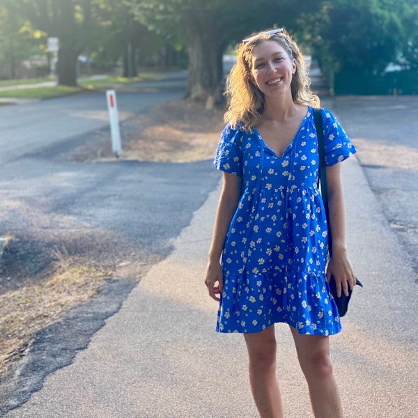 Fleur Dress Digital Sewing Pattern, size 6-24 AU, Puff Sleeve Dress ...