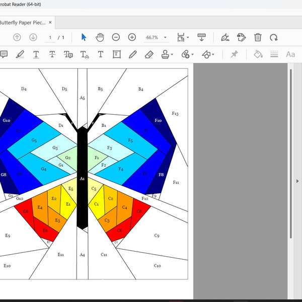 Beautiful Butterfly Foundation Paper Piecing Pattern FPP 12 Inch ...