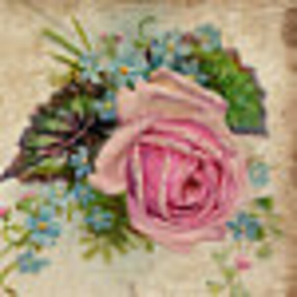 Shabby Flowers Digital Clip Art Vintage Flower Bouquet & Frame ...